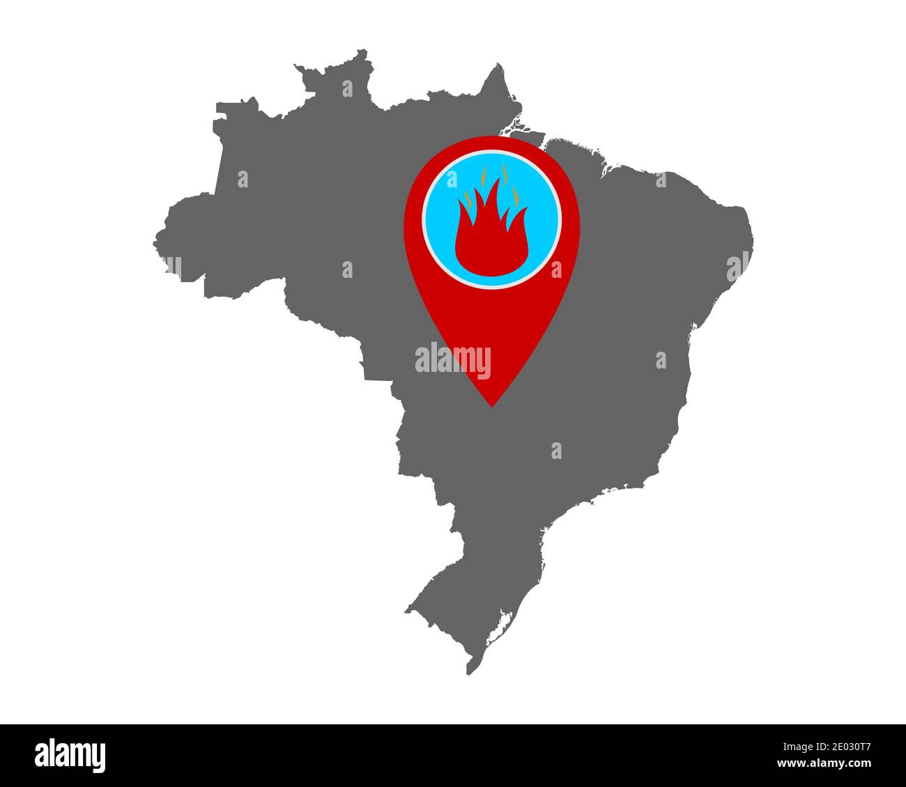 Brazil map pin Cut Out Stock Images & Pictures - Alamy