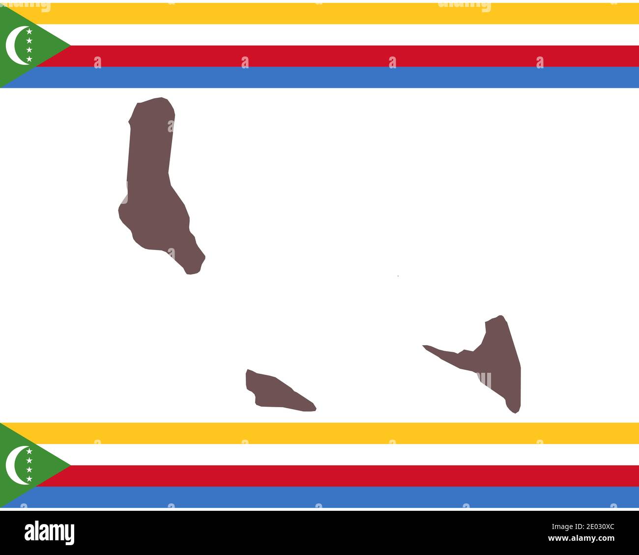 Map of the Comoros on background with flag Stock Photo - Alamy