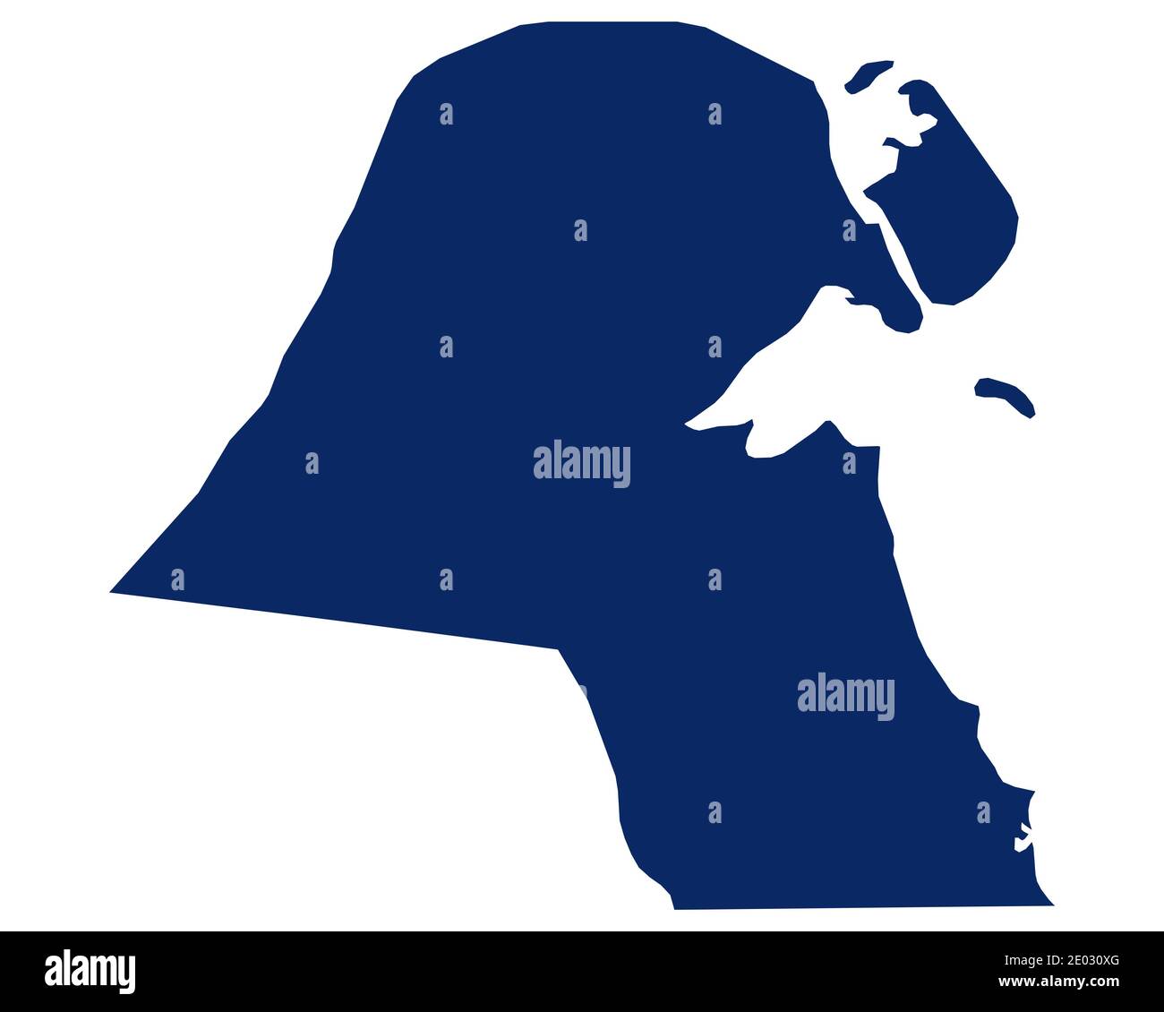 Map of the Kuwait in blue colour Stock Photo - Alamy