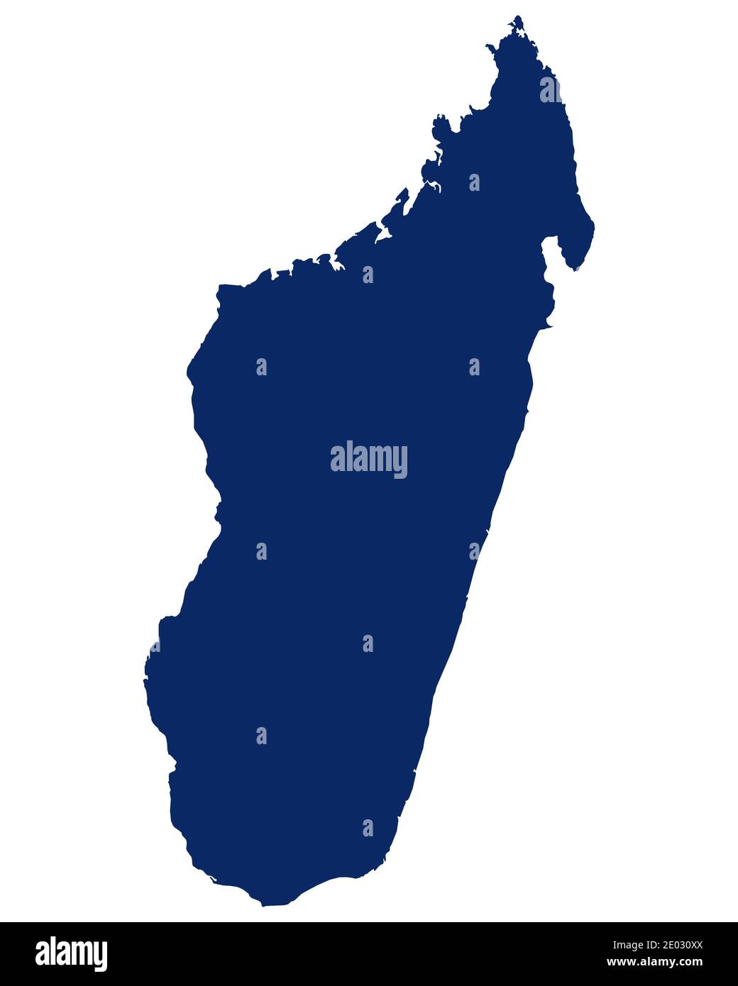 Map of Madagascar in blue colour Stock Photo - Alamy