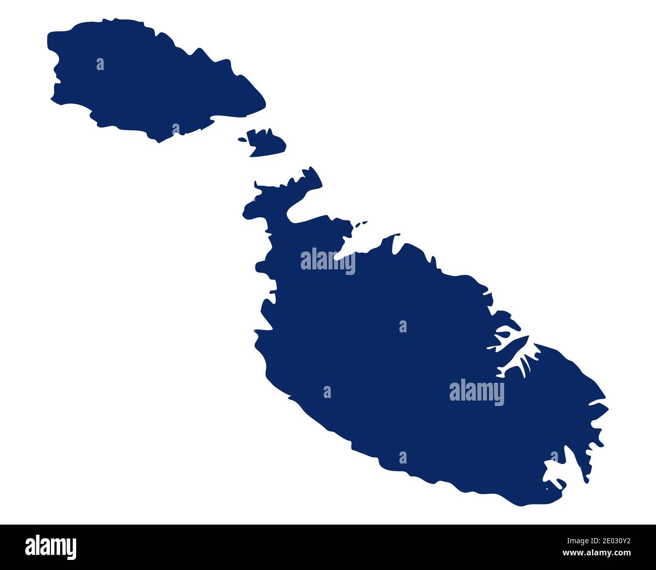 Map of Malta in blue colour Stock Photo - Alamy