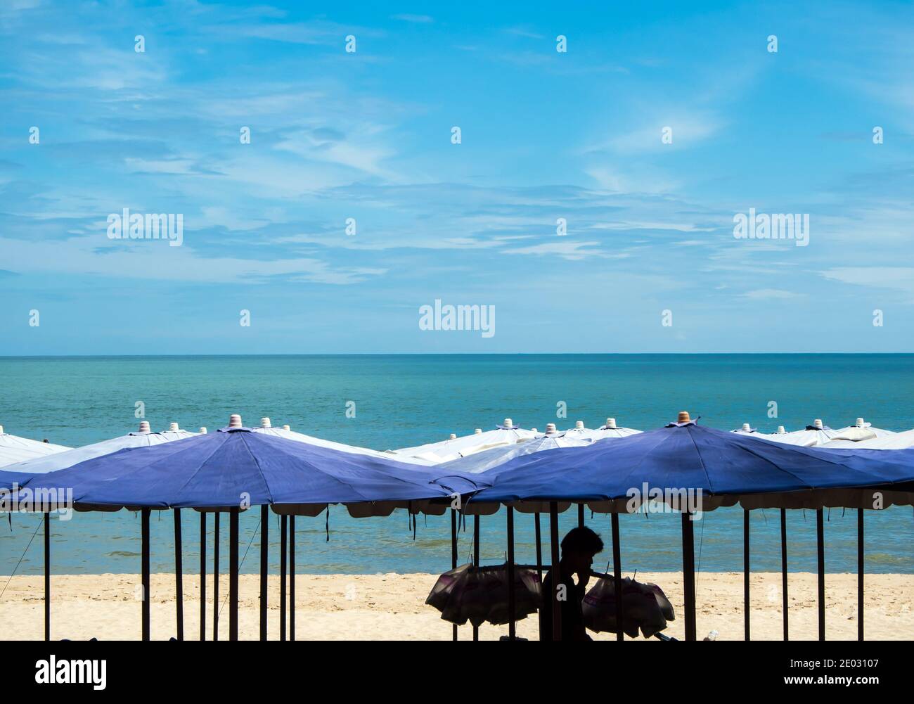 Large umbrella at the beach Stock Photo - Alamy