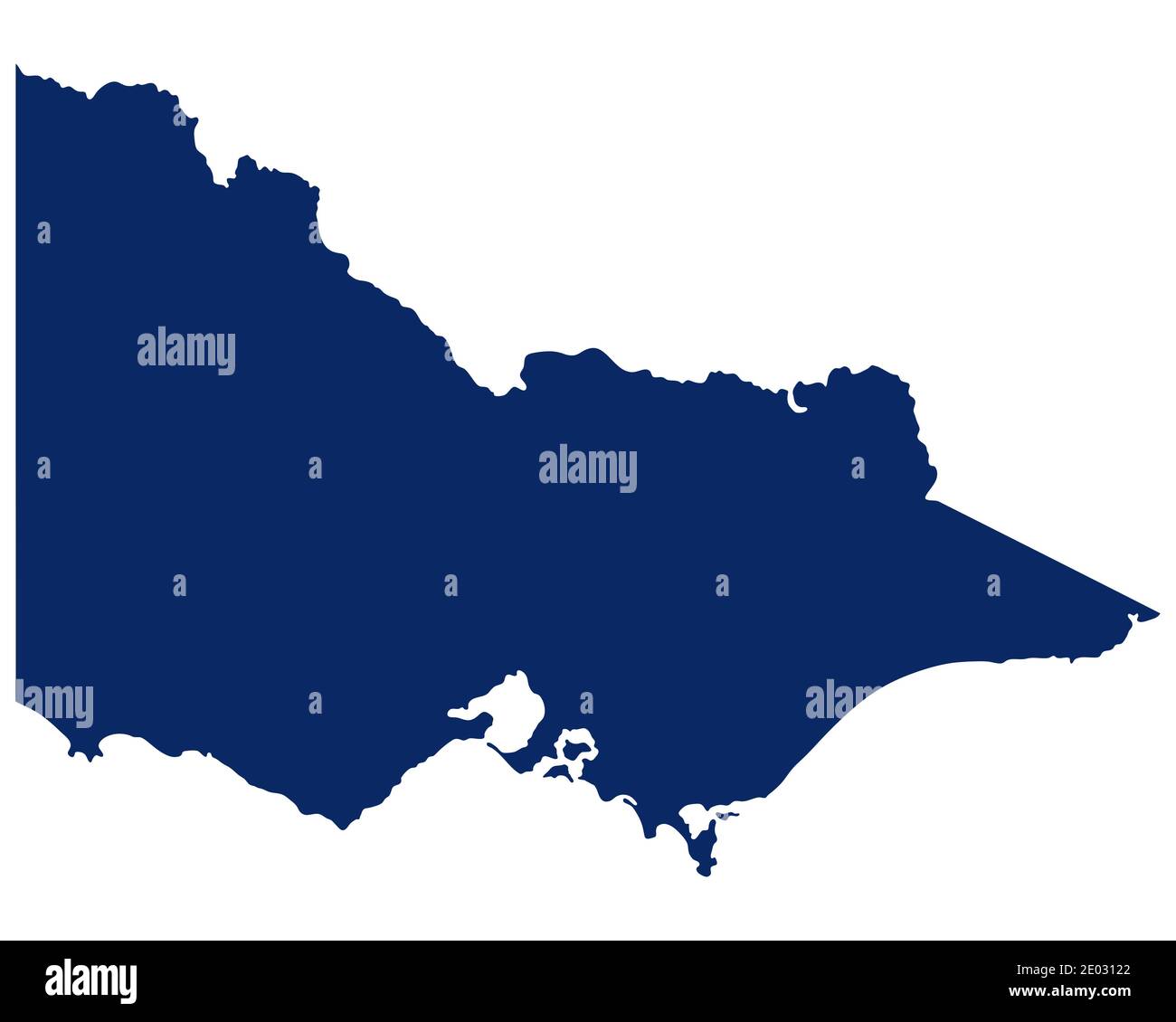 Map of Victoria in blue colour Stock Photo - Alamy