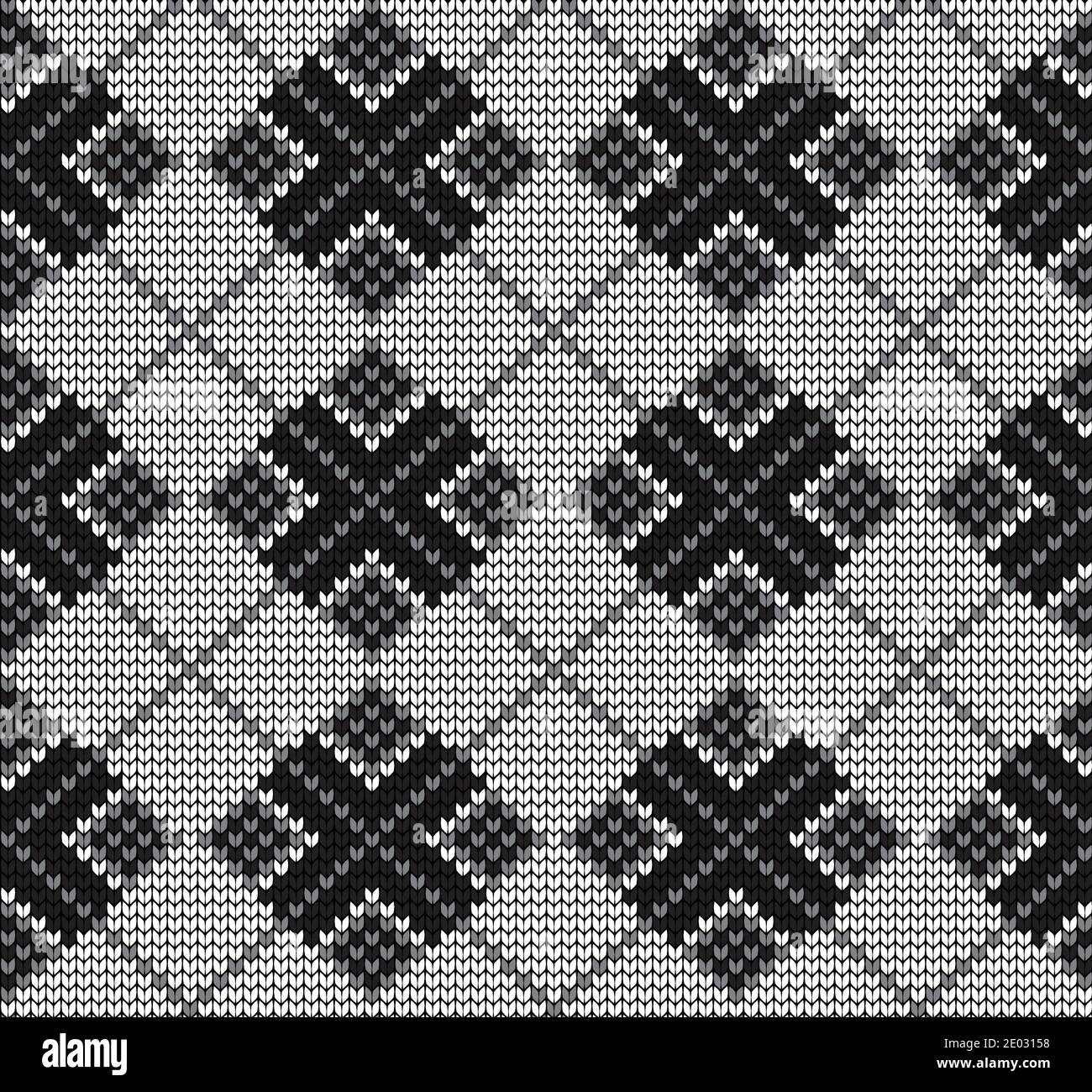 Seamless vector geometric pattern knitted black and white Stock Vector ...