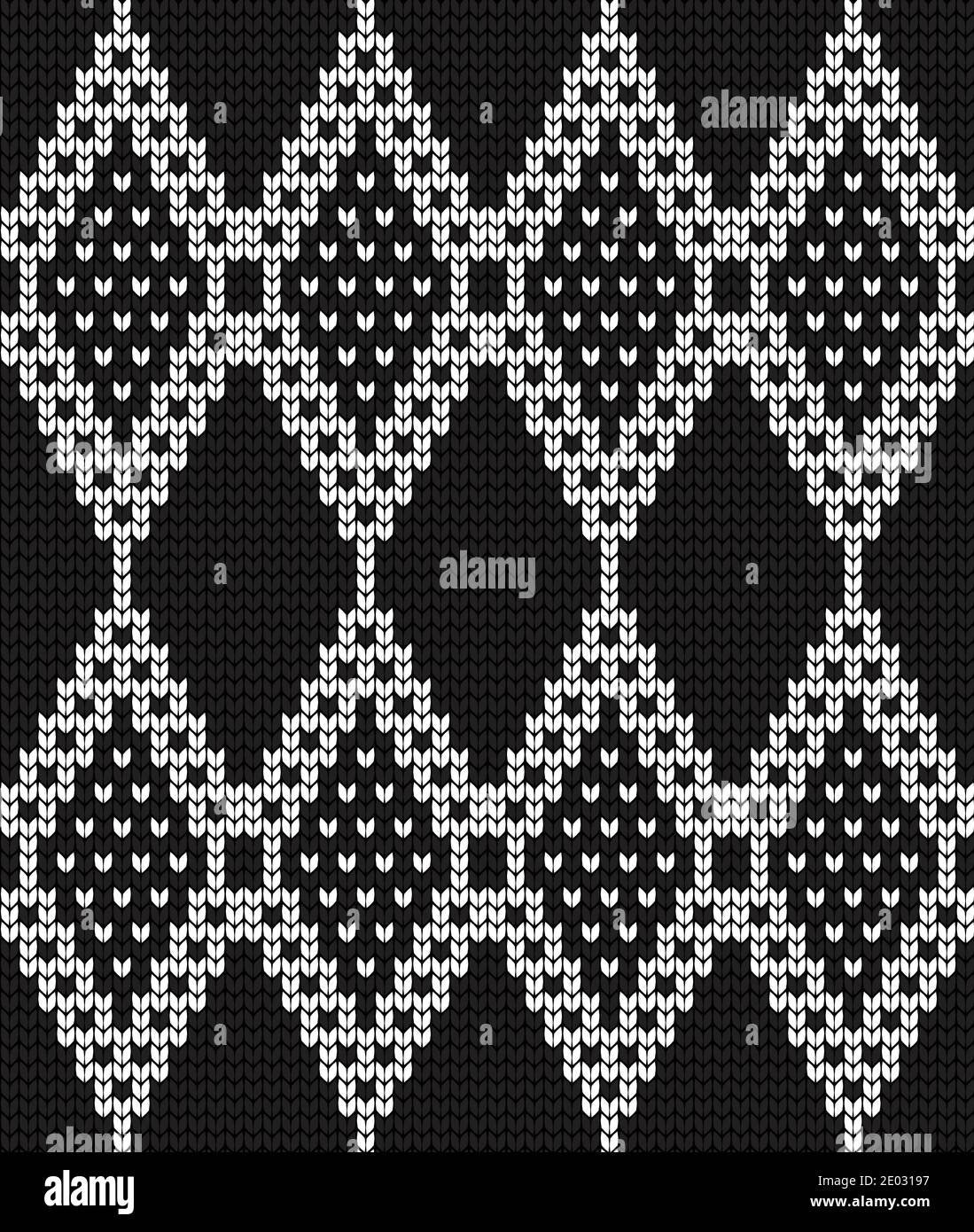 Seamless vector geometric pattern knitted black and white Stock Vector ...