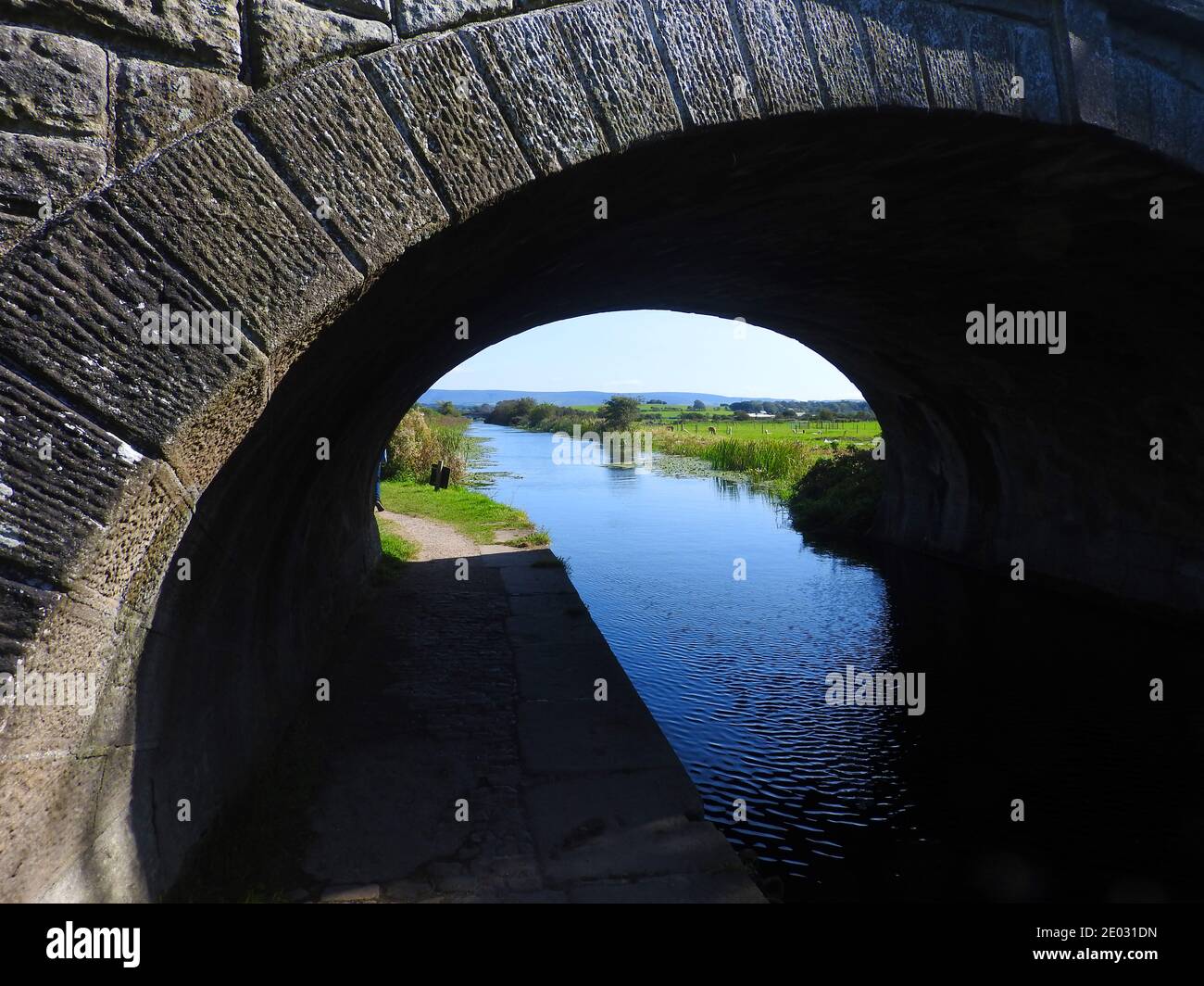 Bridge on the Lancashire Canal, England near Glasson Basin in 2020 ...