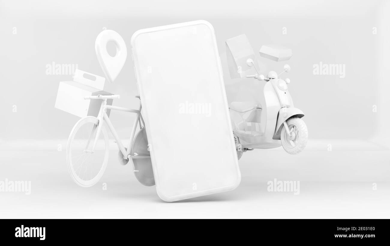 Food delivery app Black and White Stock Photos & Images - Alamy