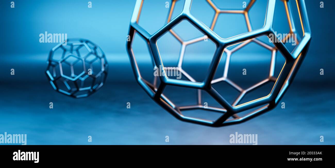 Buckminsterfullerene molecule molecular model fullerene hi-res stock ...