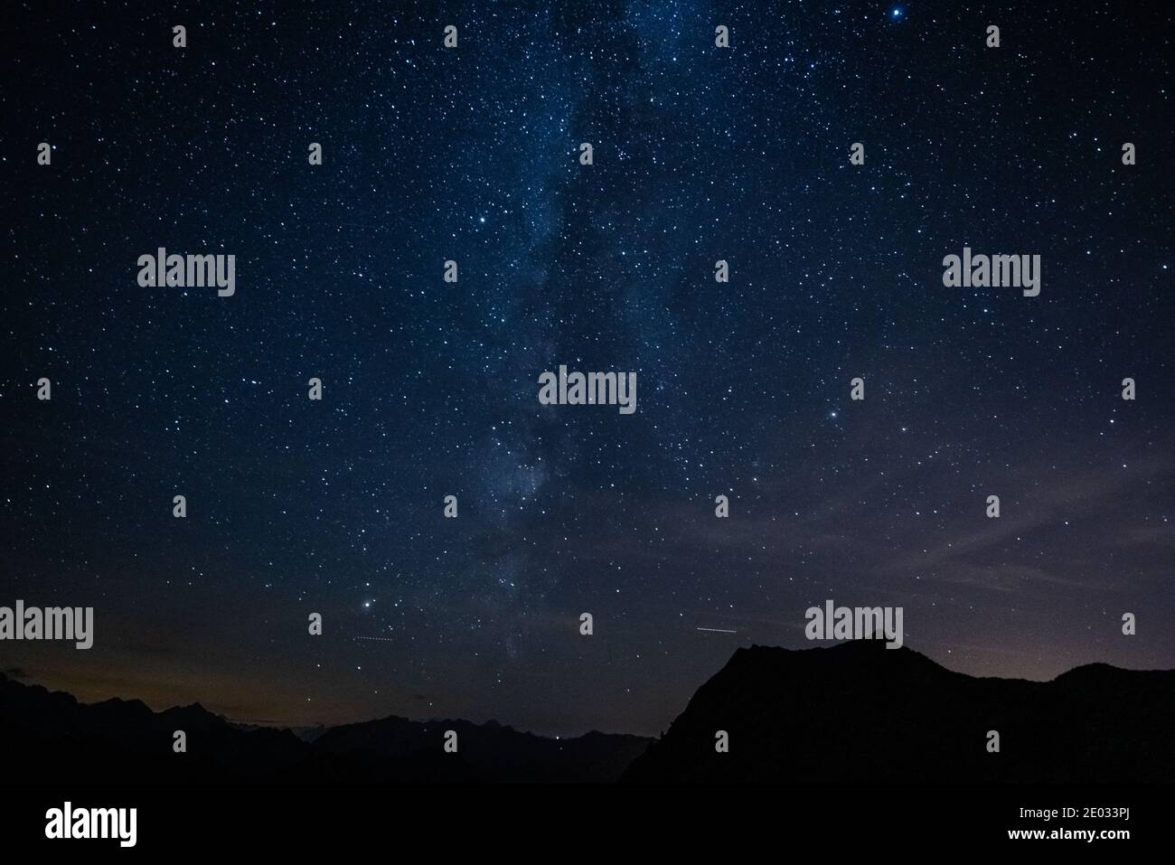 Beautiful starry sky at night Stock Photo - Alamy