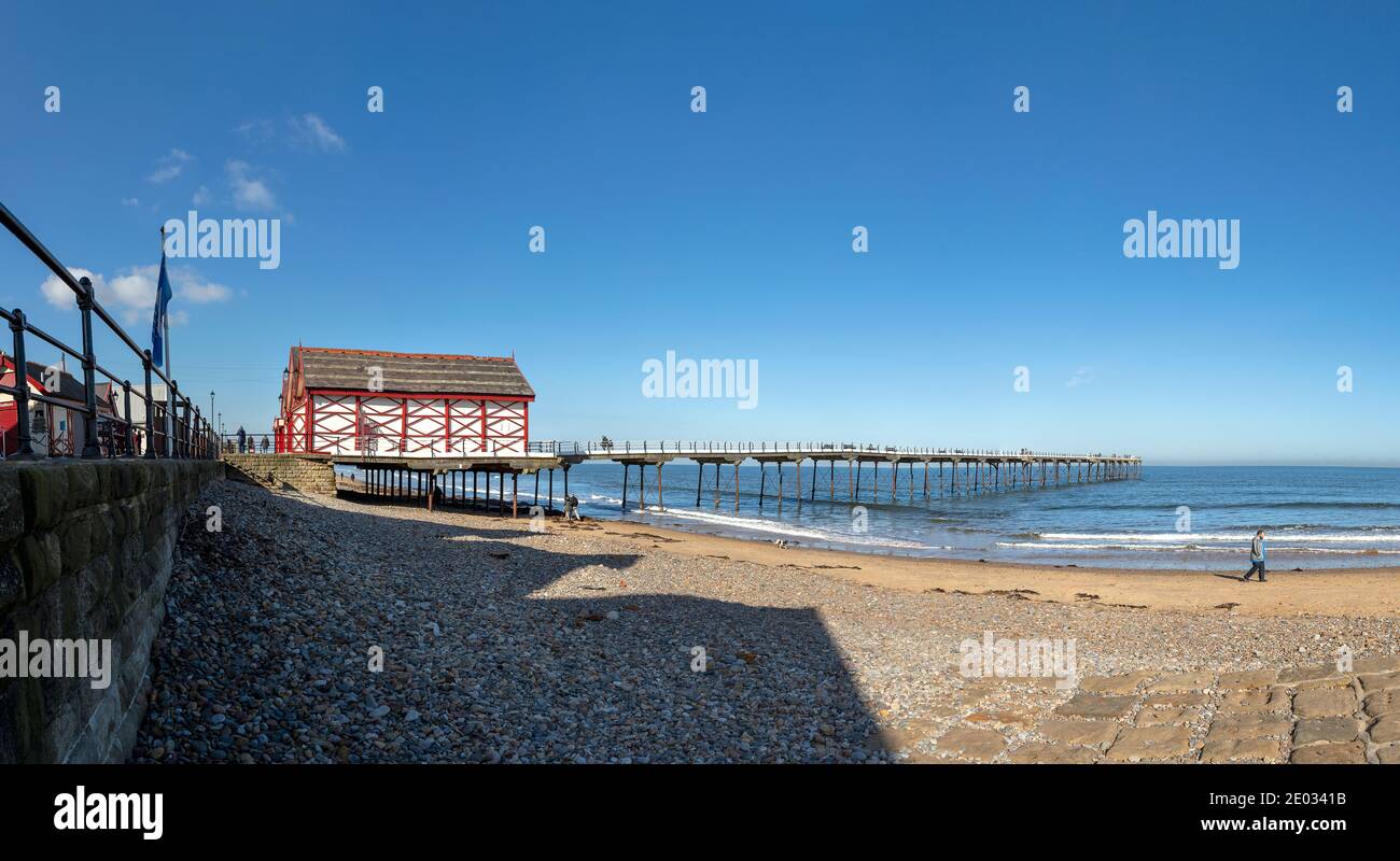 Saltburn Pier, the last pier remaining in Yorkshire, built 18696 to ...