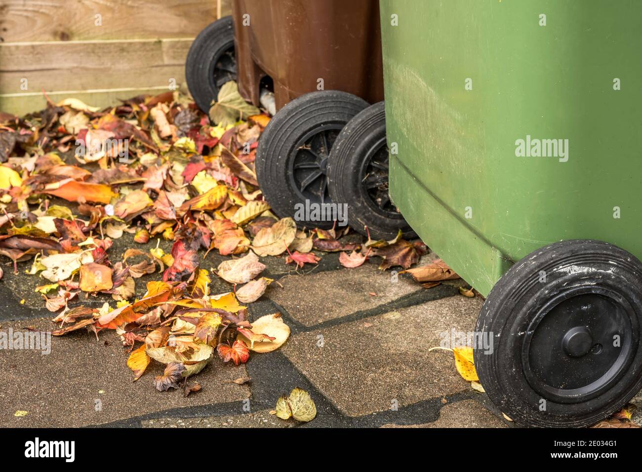 Autumn fall on driveway Stock Photo - Alamy