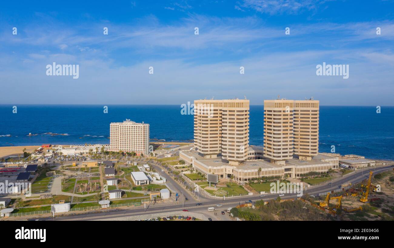 Capital of Libya, Tripoli seafront skyline view Stock Photo - Alamy