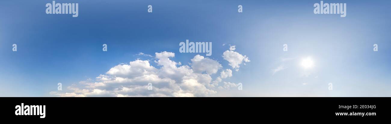 Blue sky with light clouds Seamless panorama in spherical ...