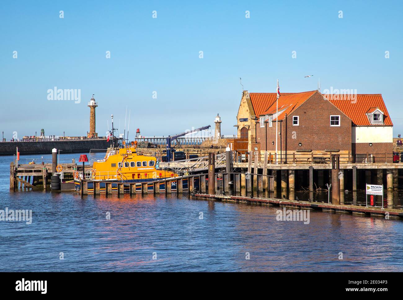 Whitby Harbour, a natural port formed by the estuary of the River Esk ...