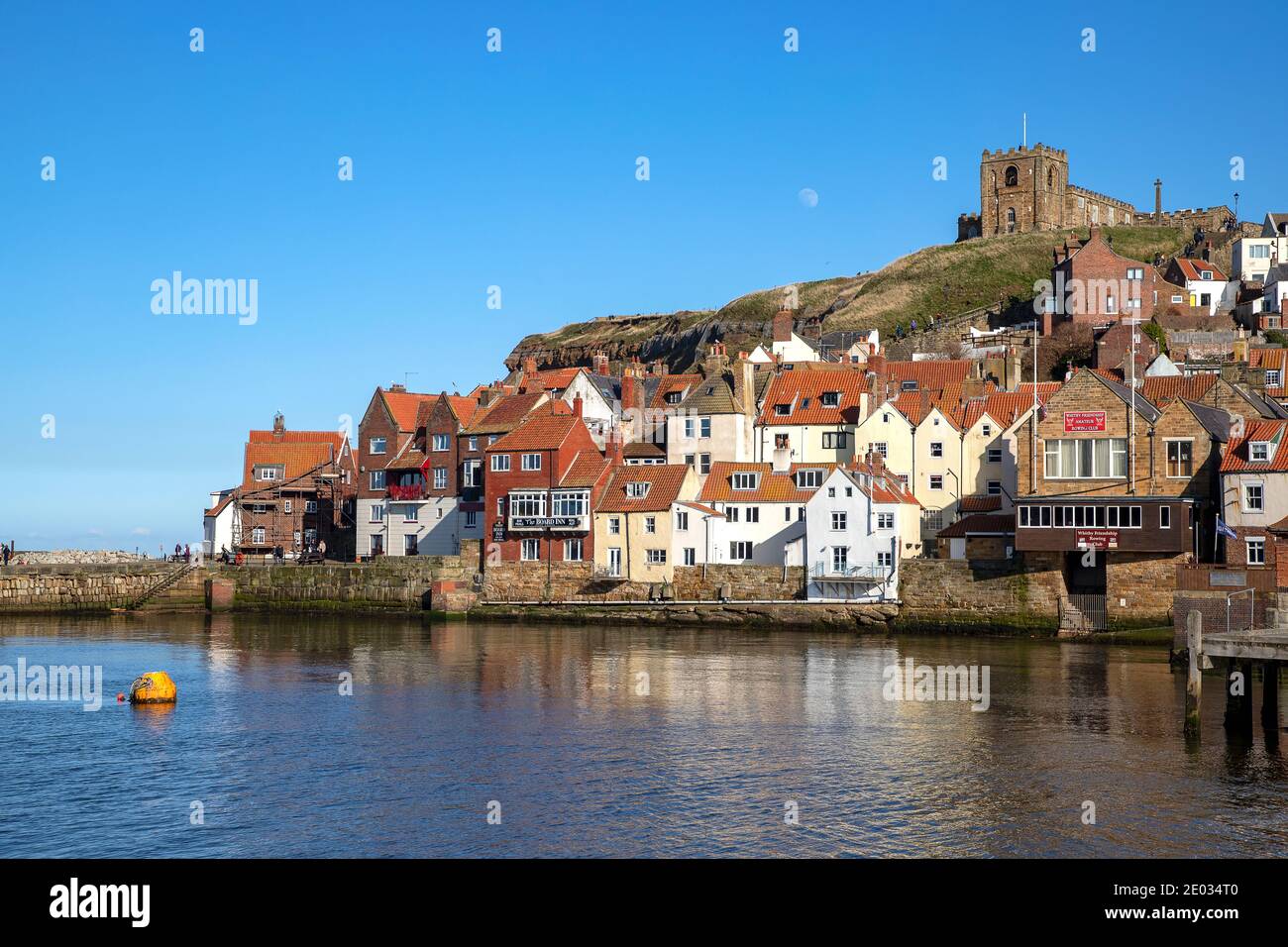 Whitby Harbour, a natural port formed by the estuary of the River Esk ...