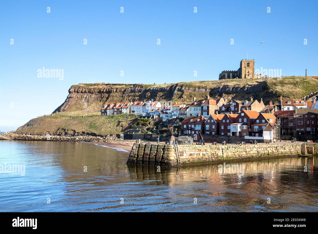 Whitby Harbour, a natural port formed by the estuary of the River Esk ...