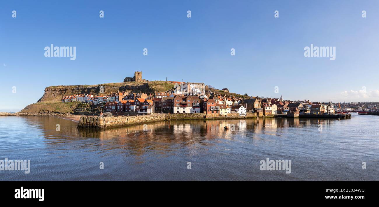 Whitby Harbour, a natural port formed by the estuary of the River Esk ...