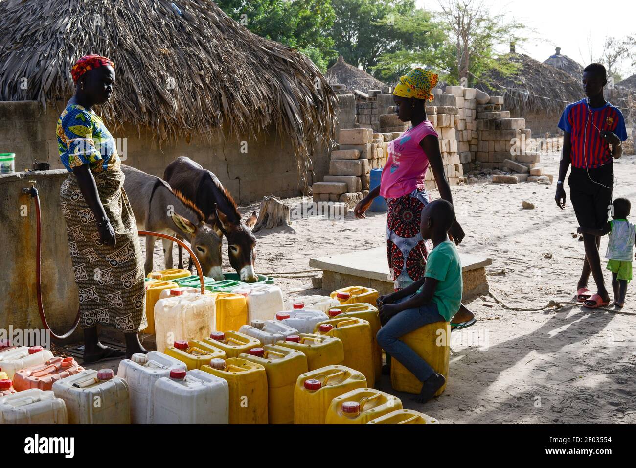 SENEGAL, Thies, village KADAANE, water supply from well Stock Photo - Alamy