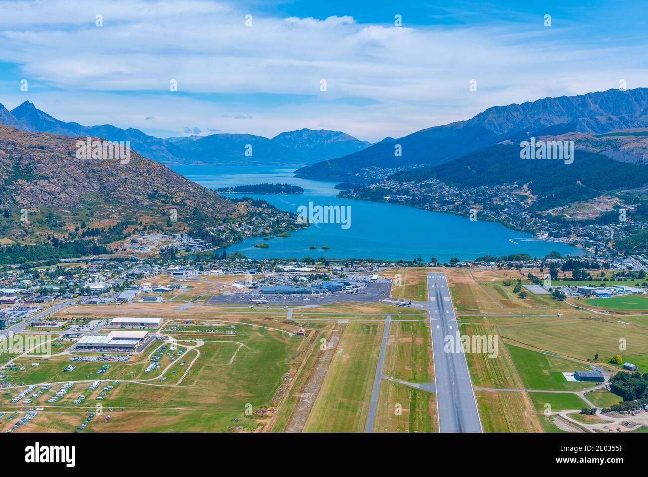 Aerial view of Queenstown airport, New Zealand Stock Photo - Alamy