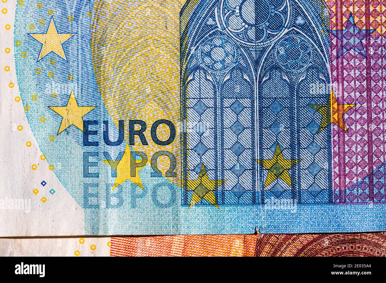 Close up of money euro banknotes, background of money euro isolated ...