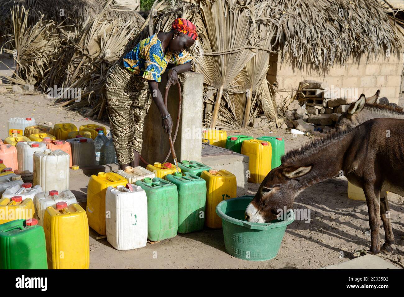 SENEGAL, Thies, village KADAANE, water supply from well Stock Photo - Alamy