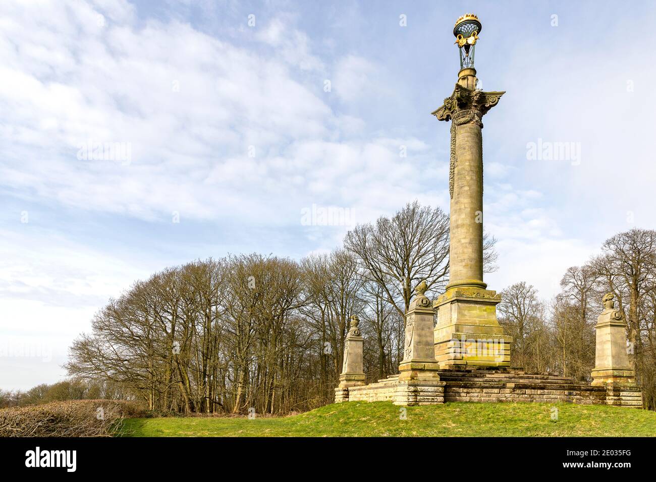 The George. W. Frederick monument near Castle Howard, which guards the ...