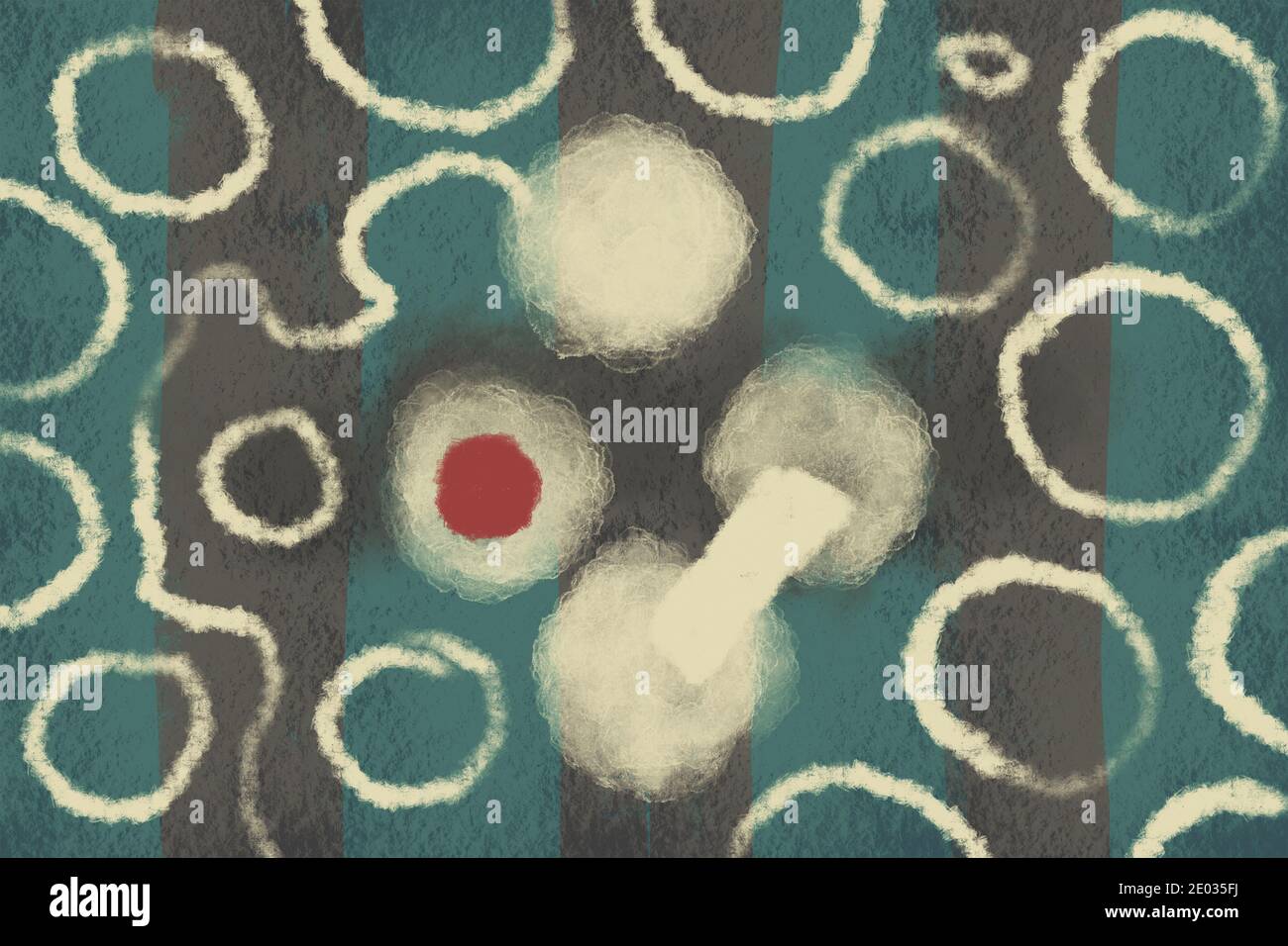 Abstract background - shapes of circular rounds and ring on colorful ...