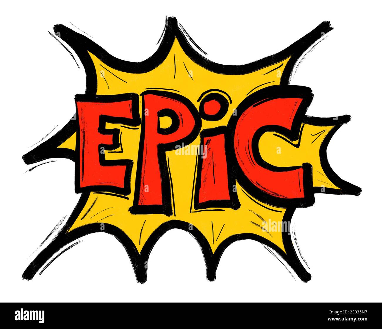 Handwritten word epic Cut Out Stock Images & Pictures - Alamy