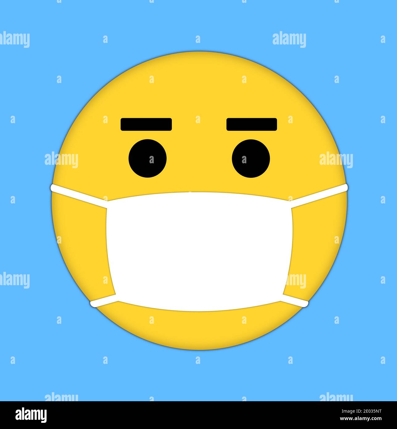 Emoticon is wearing mask - protection and prevention against virus ...