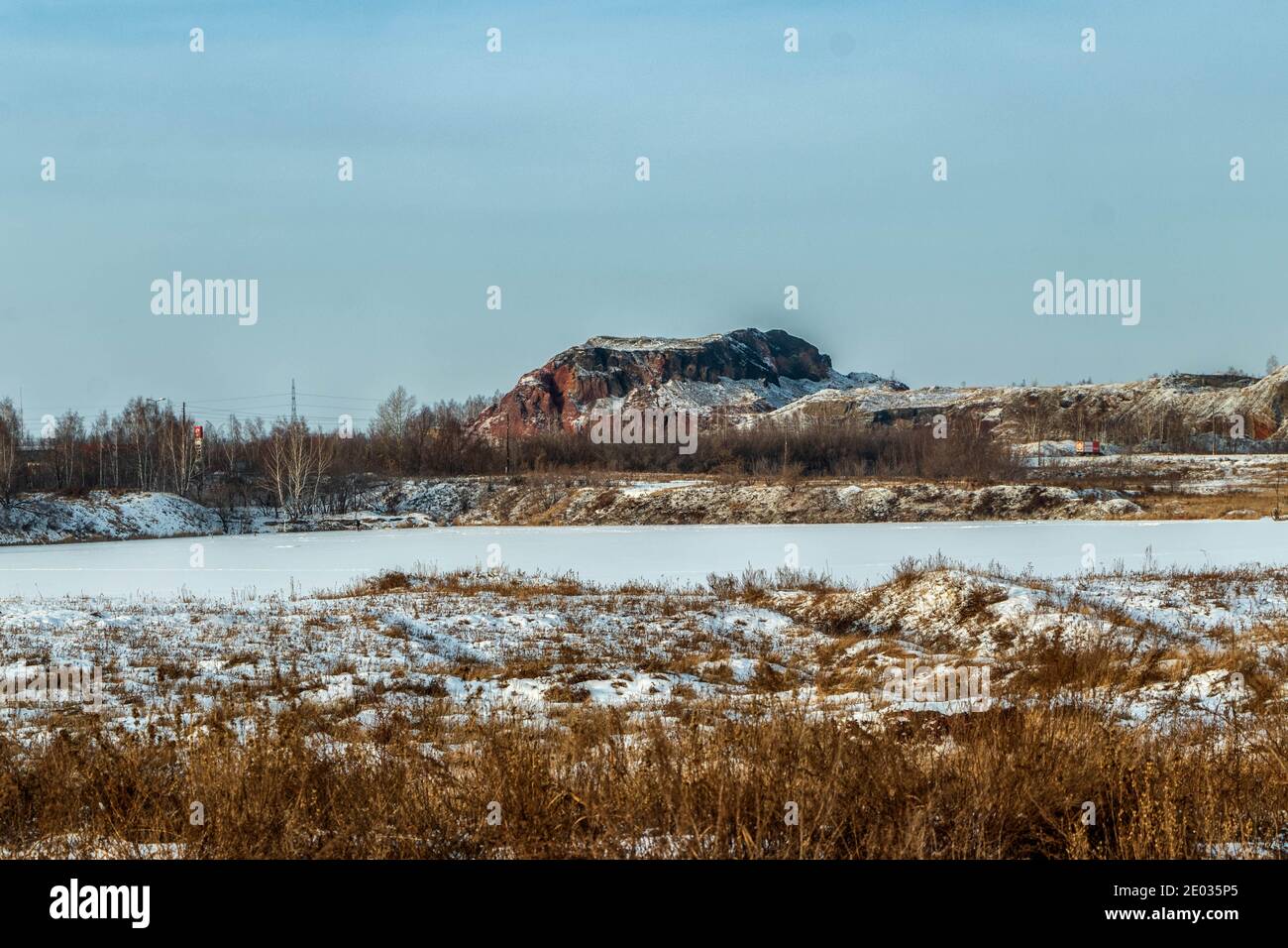 Landscape, waste heap - an artificial form of relief against the ...
