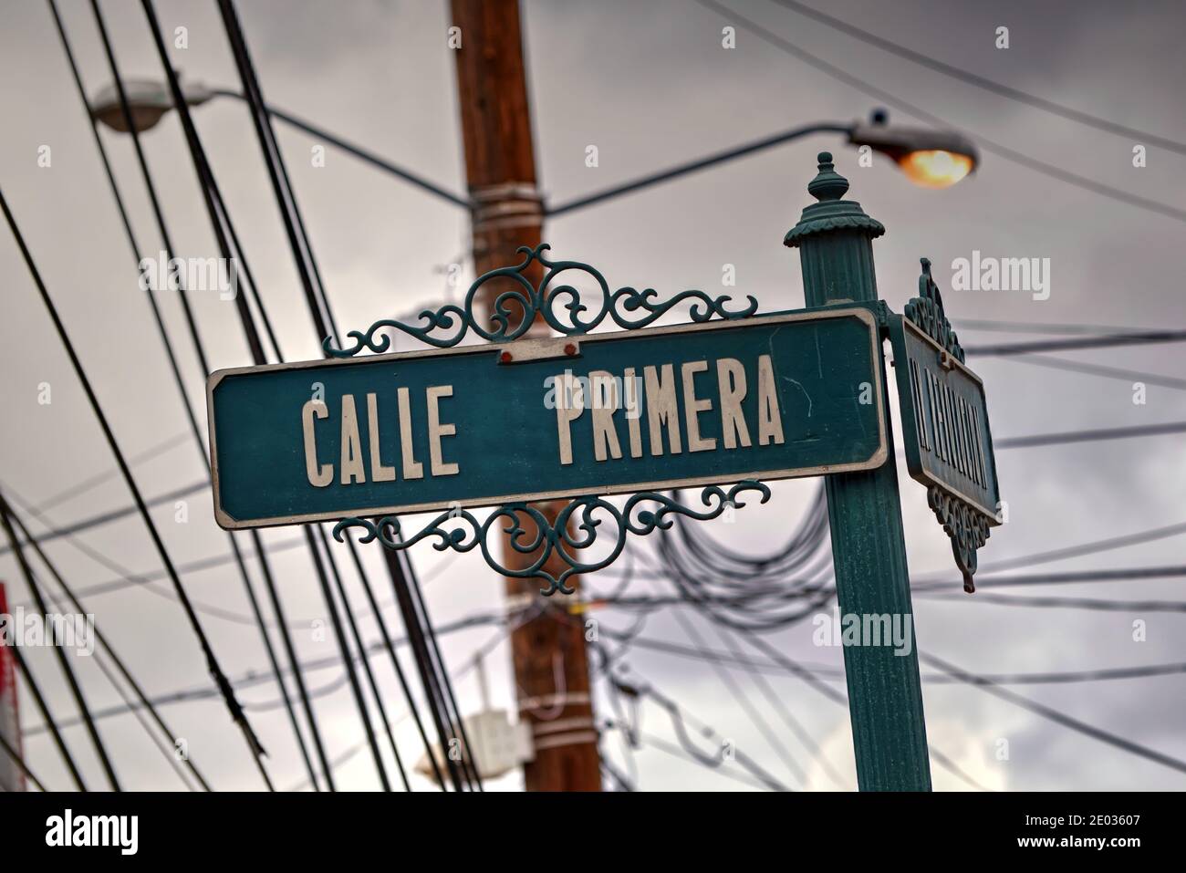 Tijuana, Mexico - October 20, 2017: Green road sign indicating Calle ...