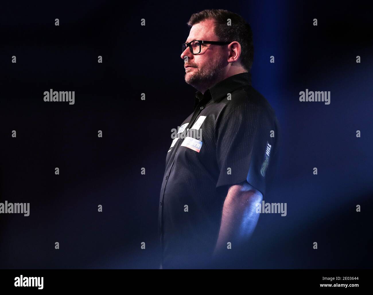 James Wade gets ready to walk to the stage during day twelve of the ...