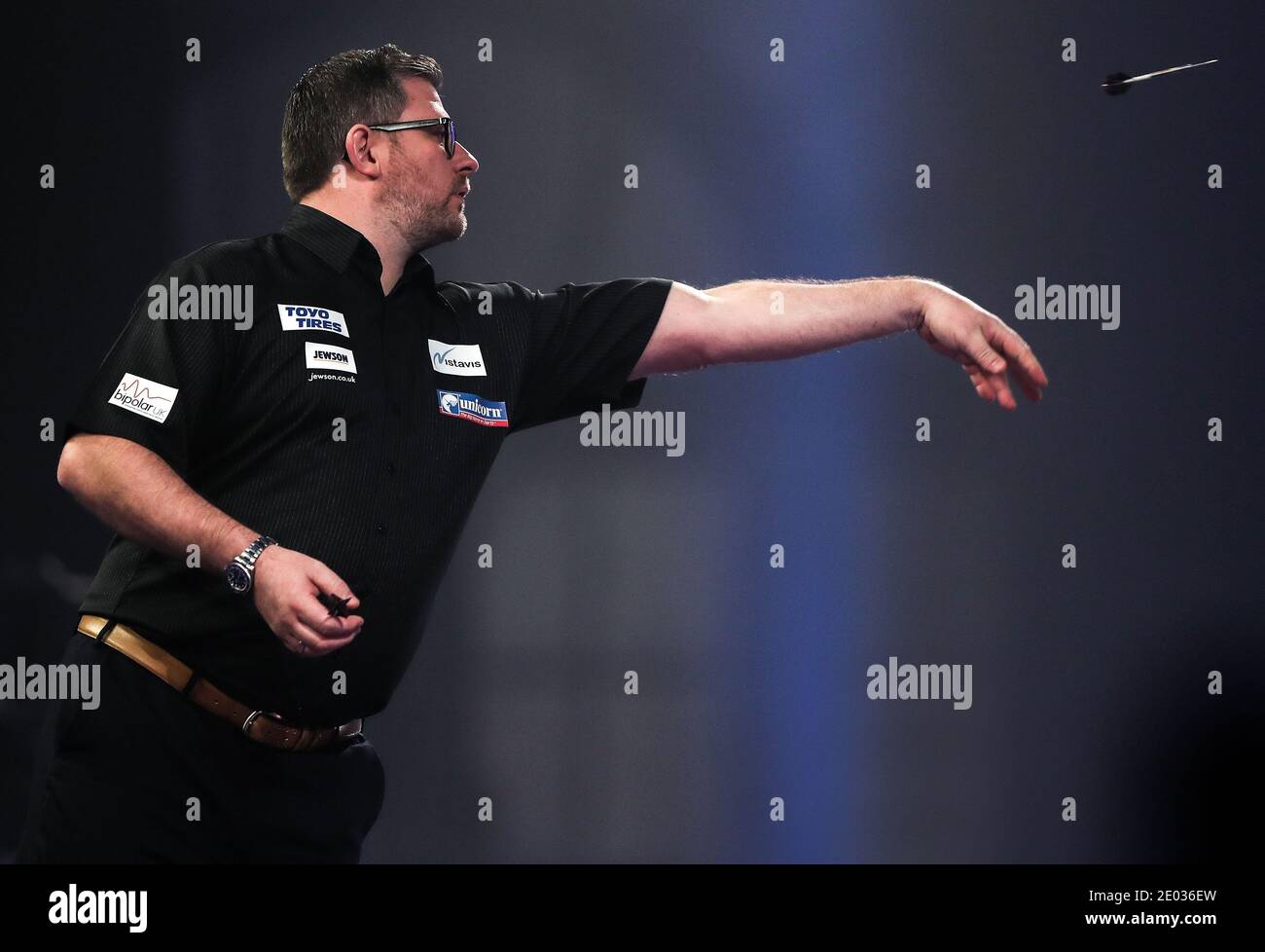 James Wade in action during day twelve of the William Hill World Darts ...