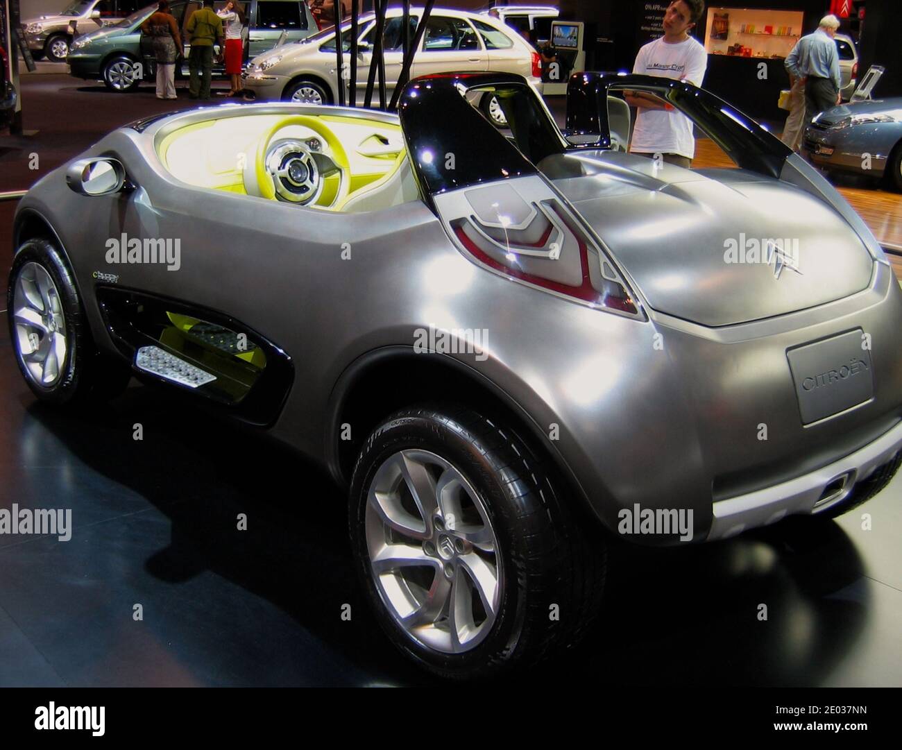 Silver open top two seater Citroen concept car on display at the London ...