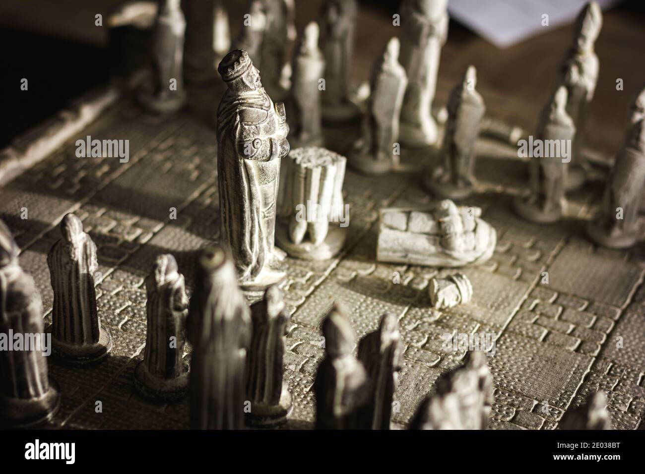 A portrait of a game of chess where one king has slain his opponent by ...