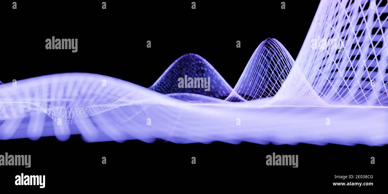 Abstract Modern Wireframe Grid Structure Virtual Background Audio Soundwaves Science Or Data