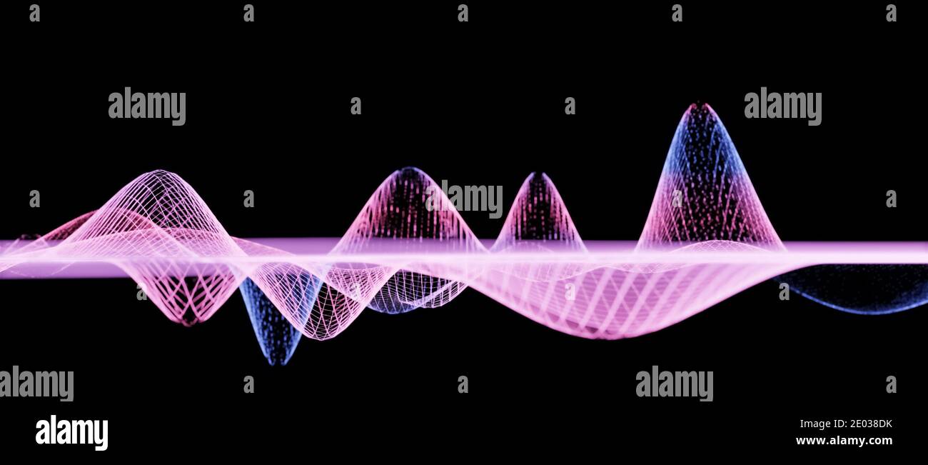 Abstract Modern Wireframe Grid Structure Virtual Background Audio Soundwaves Science Or Data