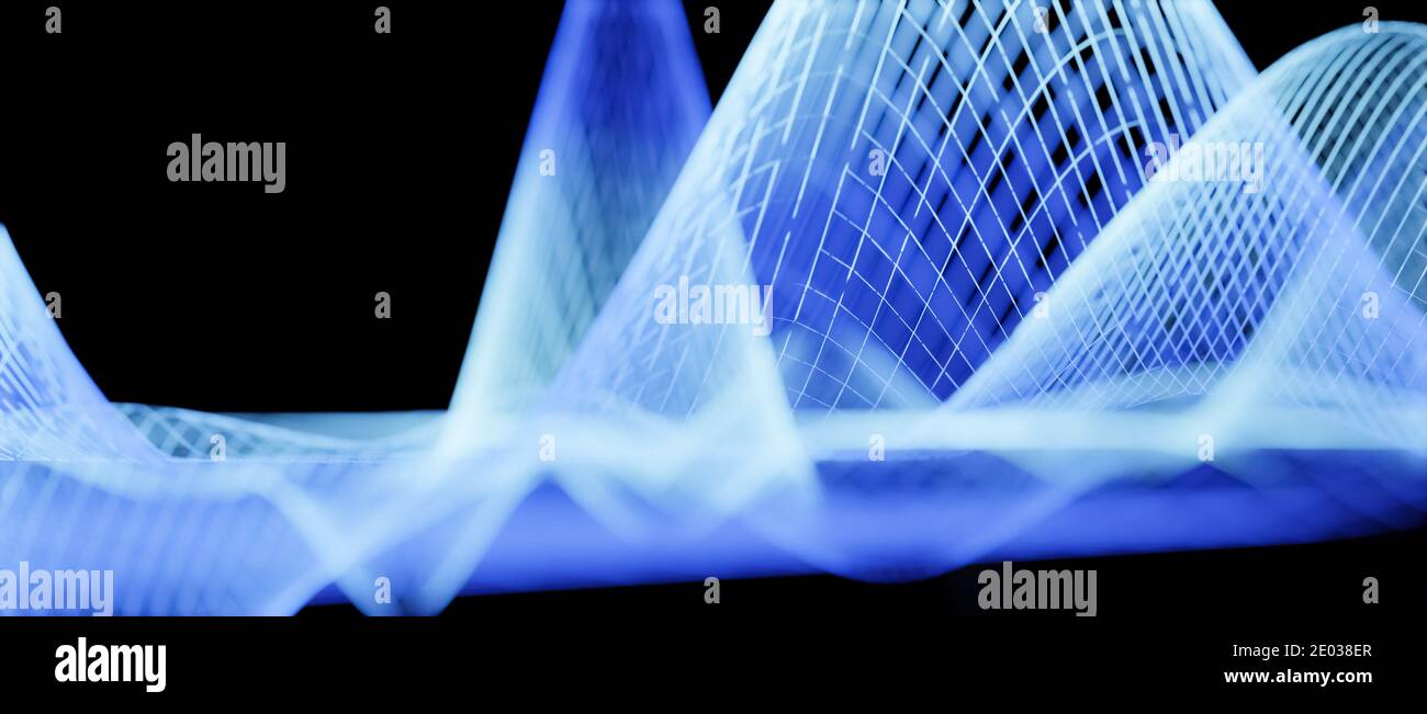 Abstract Modern Wireframe Grid Structure Virtual Background Audio Soundwaves Science Or Data