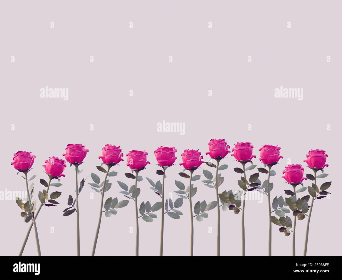 3d pink roses hi-res stock photography and images - Alamy
