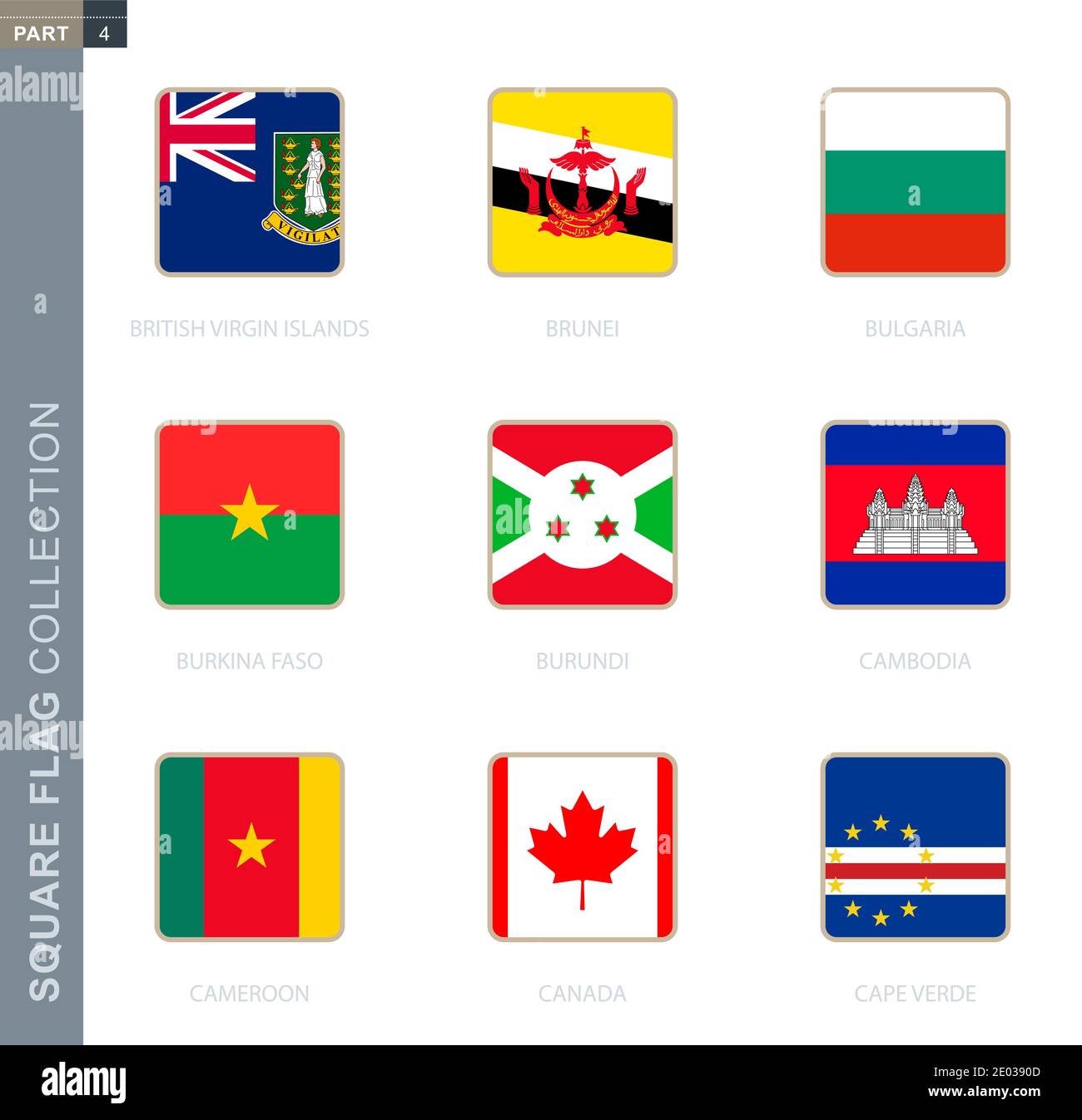 Square flags collection of the world. Square flags of British Virgin ...