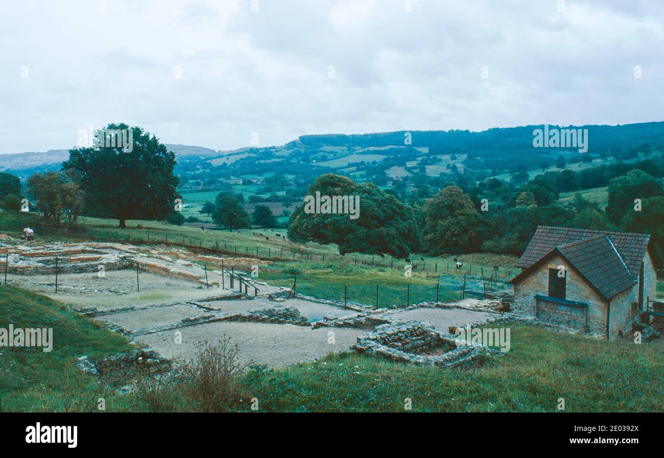 Witcombe - Roman Villa ruins - archaeological excavation. General view ...