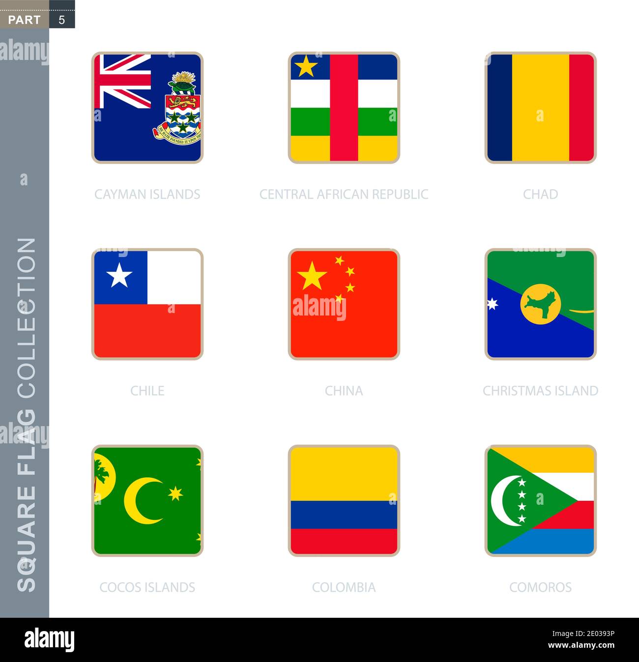 Square flags collection of the world. Square flags of Cayman Islands ...