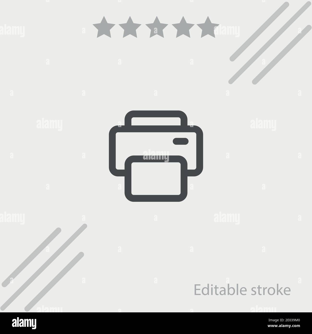 printing button outline vector icon modern simple vector illustration ...