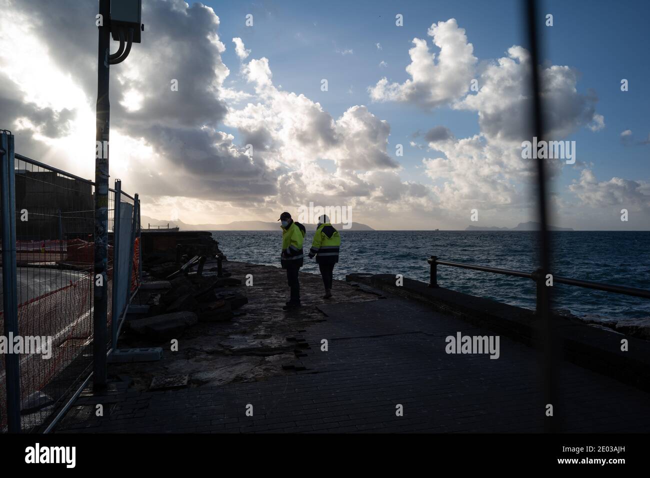 Naples, Italy. 29th Dec, 2020. The seastorm of the last time hit the ...
