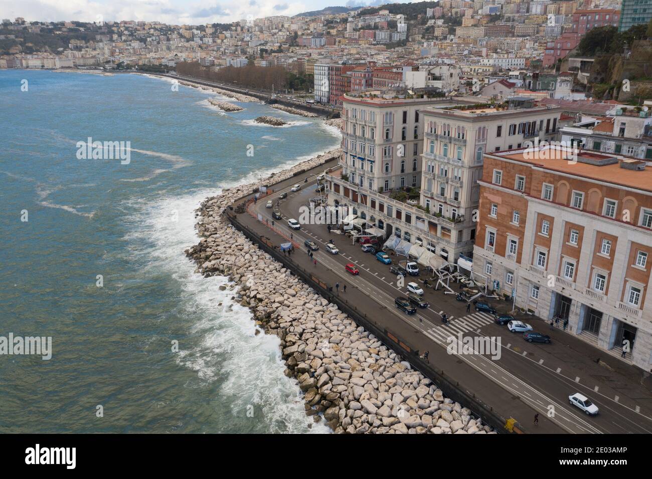 Naples, Italy. 29th Dec, 2020. The seastorm of the last time hit the ...