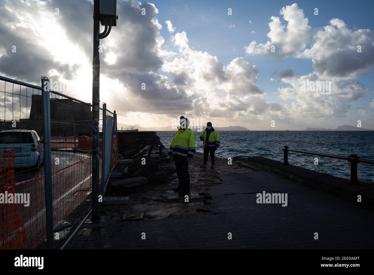 Naples, Italy. 29th Dec, 2020. The seastorm of the last time hit the ...