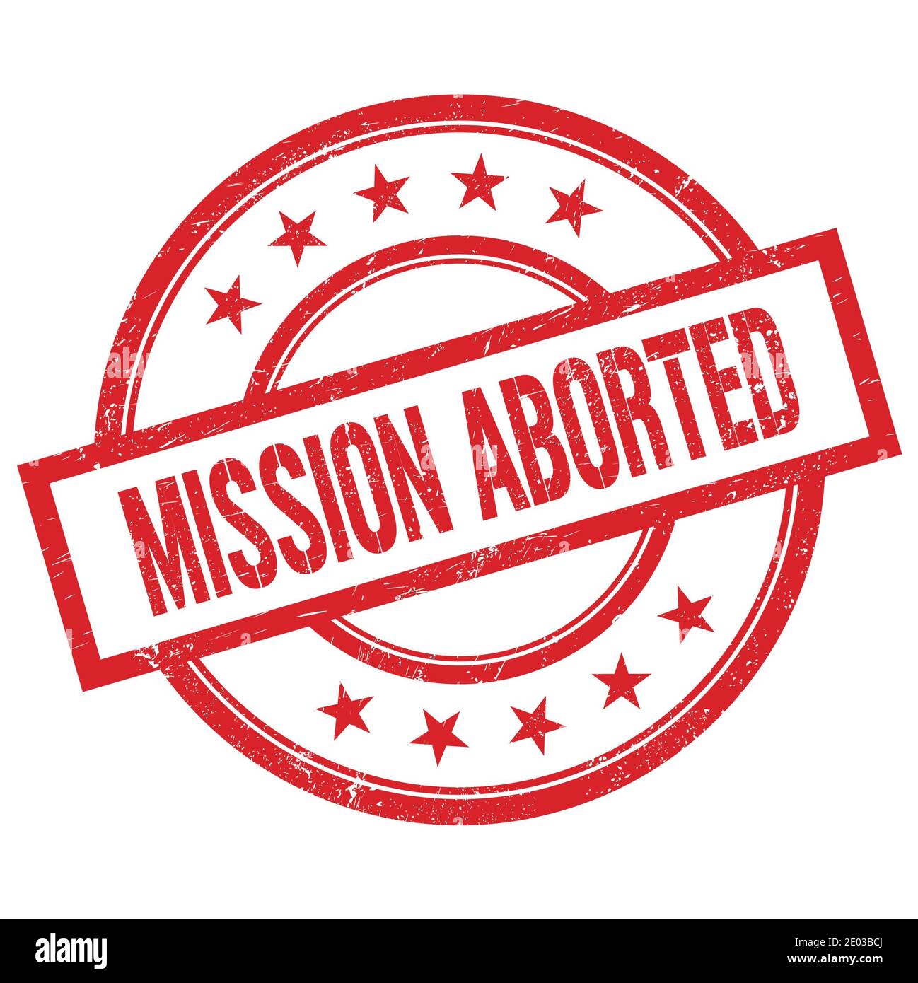MISSION ABORTED text written on red round vintage rubber stamp Stock ...
