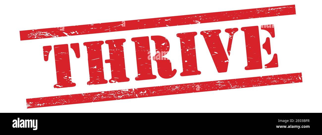 THRIVE text on red grungy vintage rubber stamp Stock Photo - Alamy