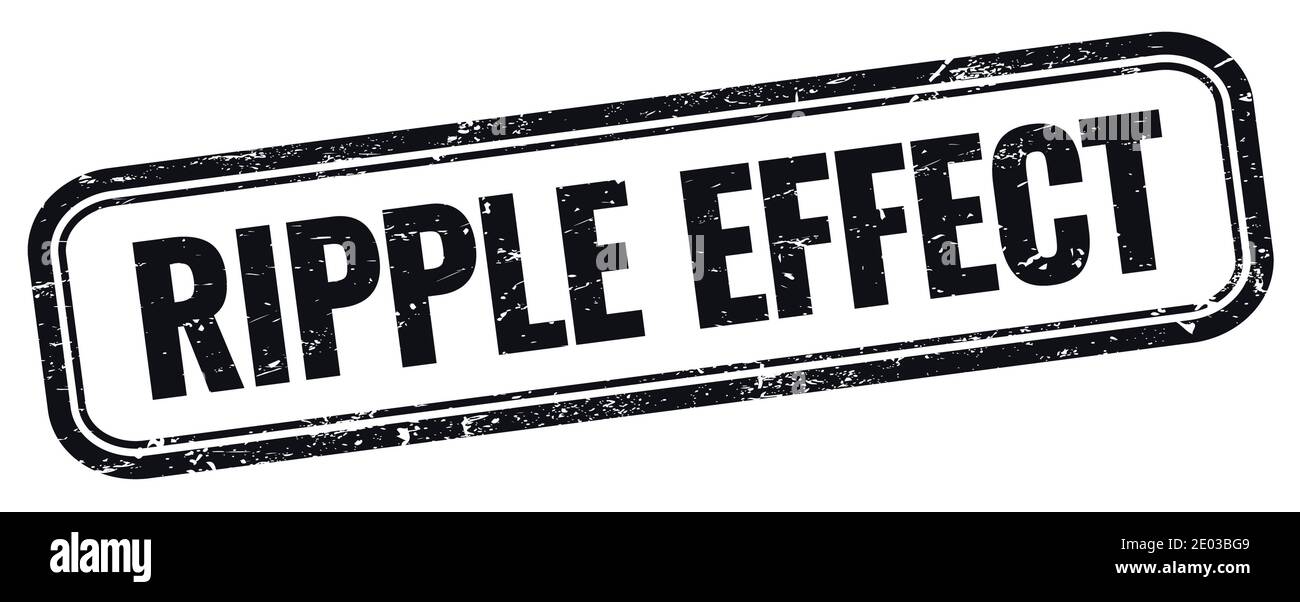 RIPPLE EFFECT text on black grungy vintage rectangle stamp Stock Photo ...