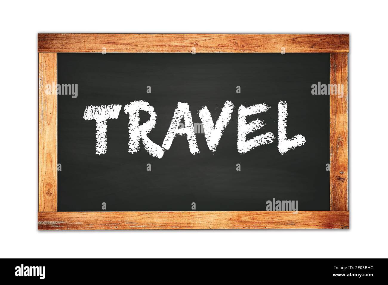 TRAVEL text written on black wooden frame school blackboard Stock Photo ...